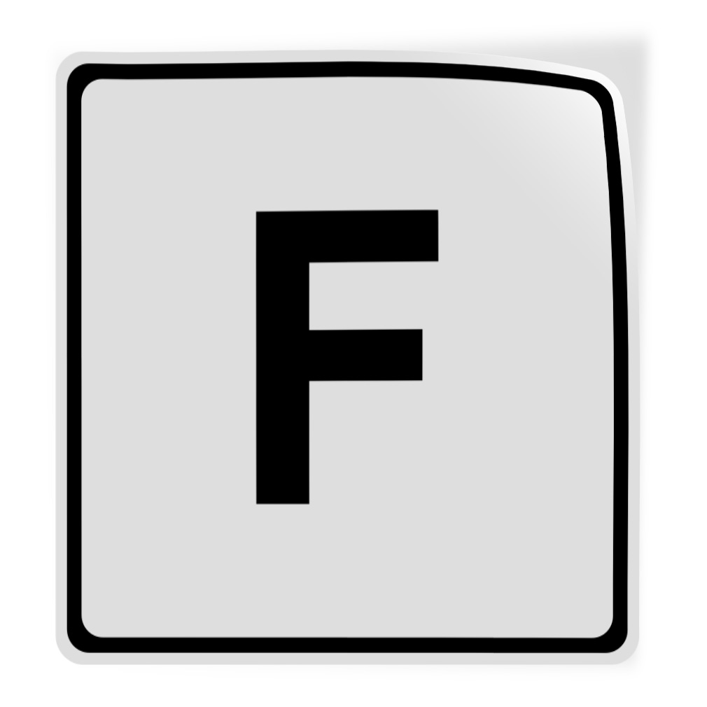 Square Vinyl Stickers Letter F Business Large Letter & Number Safety ...