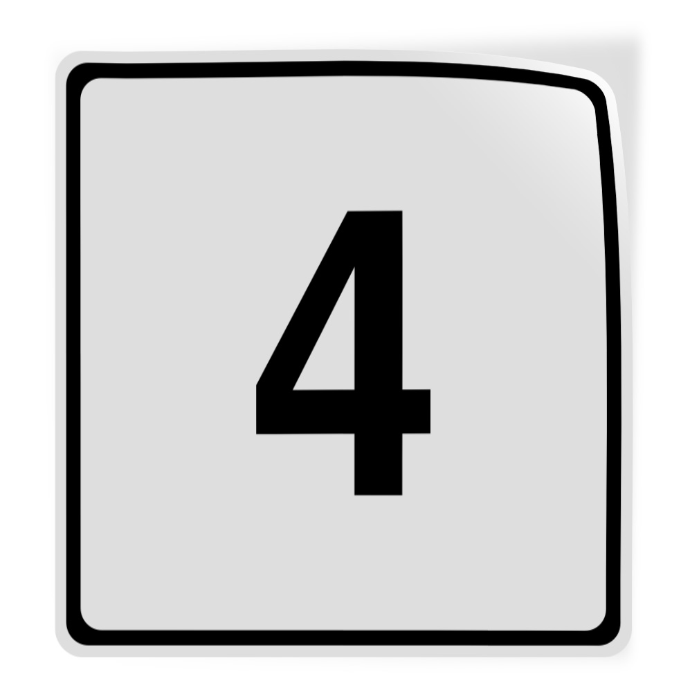 Square Vinyl Stickers Number 4 Business Large Letter & Number Safety ...