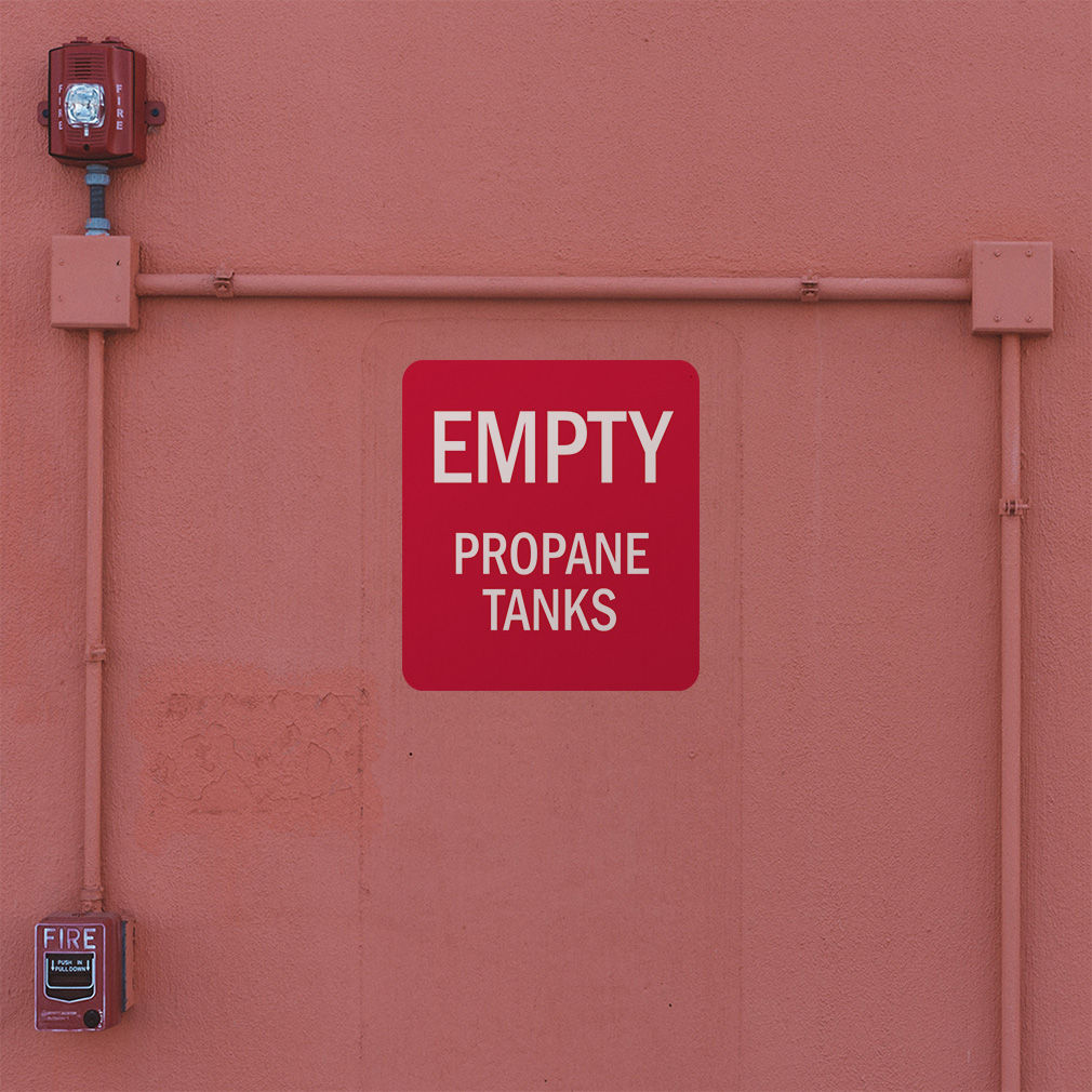 Square Vinyl Stickers Empty Propane Tanks Hazard Flammable Safety Sign ...
