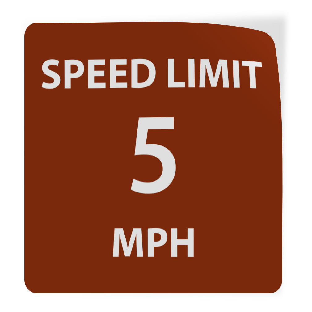 Square Vinyl Stickers Speed Limit 5 Mph Activity Park Park Speed Limit ...