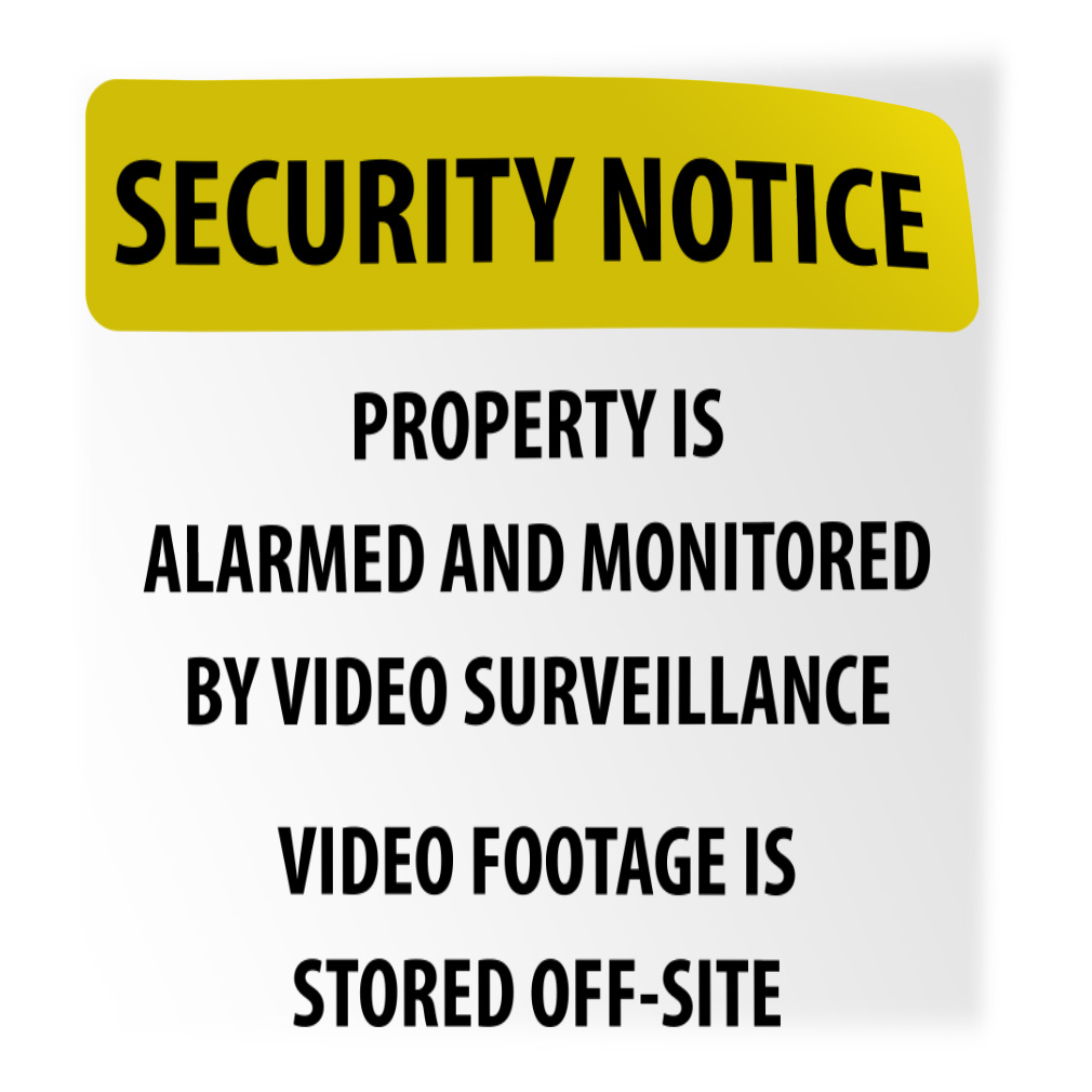 Square Vinyl Stickers Security Notice Property Is Alarmed and Monitored ...