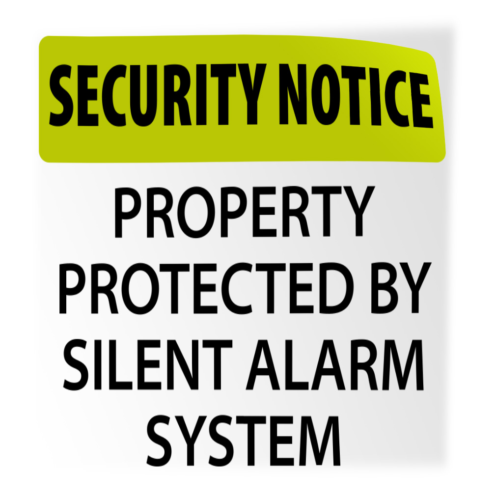 Square Vinyl Stickers Security Notice Property Protected by Silent ...