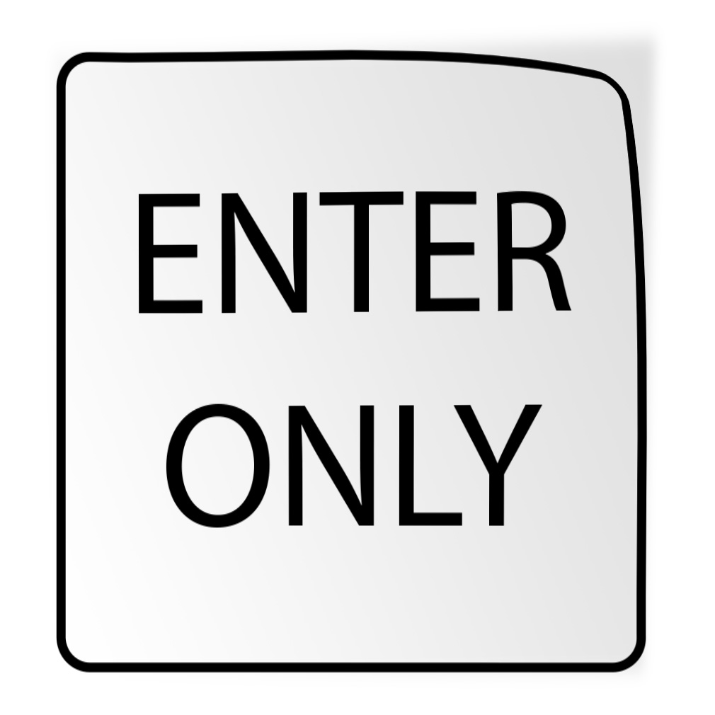 Square Vinyl Stickers Enter Only Traffic Parking Industrial Safety Sign ...