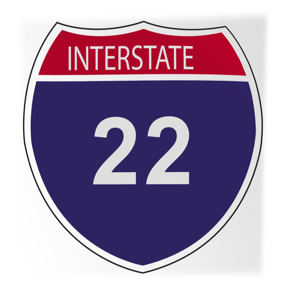 Square Vinyl Stickers Interstate 22 Traffic Traffic Industrial Safety ...