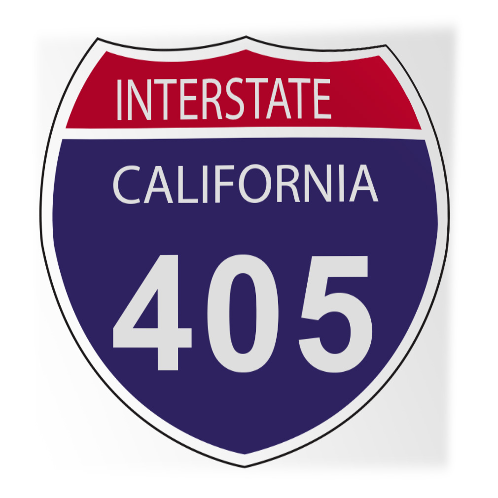 Square Vinyl Stickers Interstate California 405 Traffic Safety Sign ...