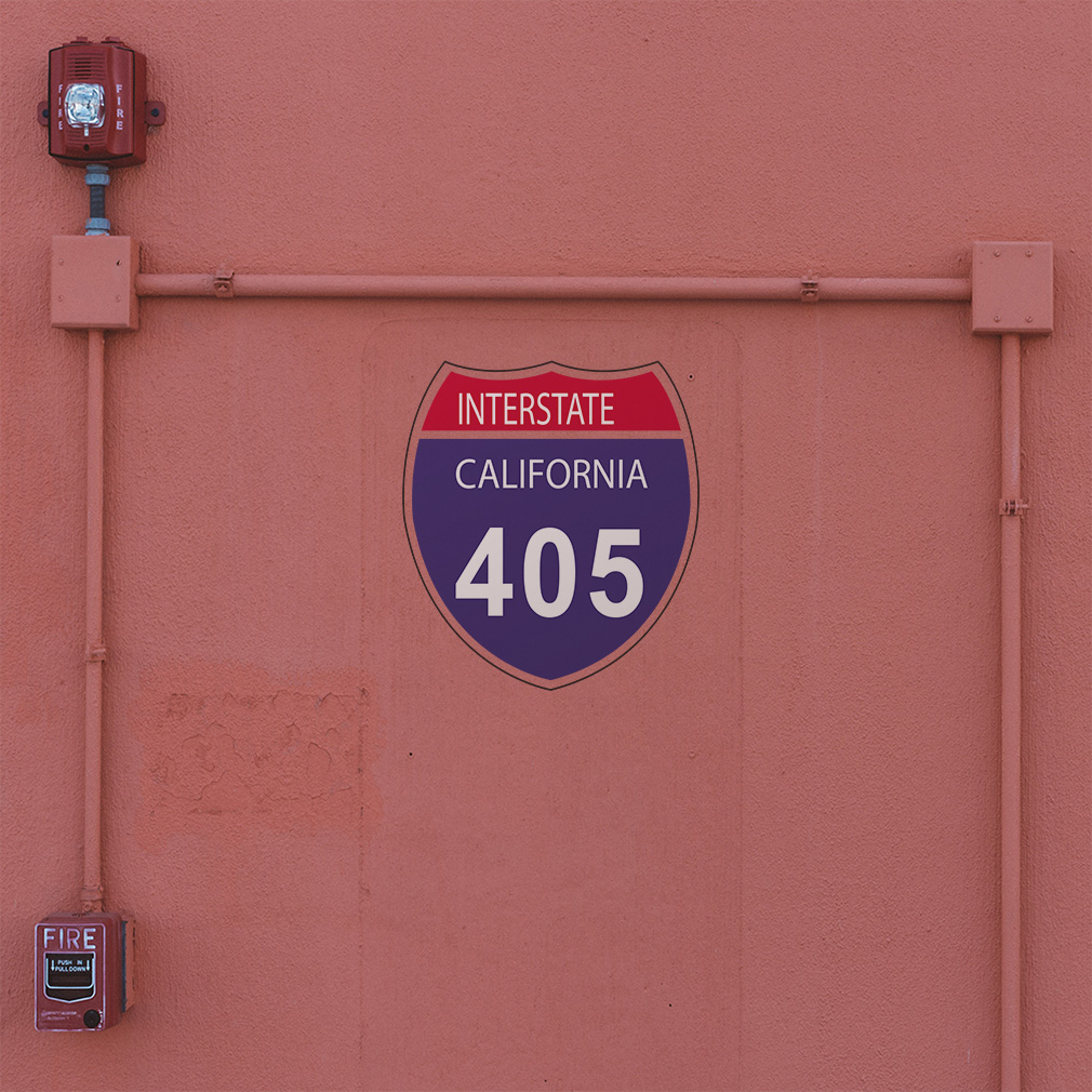 Square Vinyl Stickers Interstate California 405 Traffic Safety Sign ...