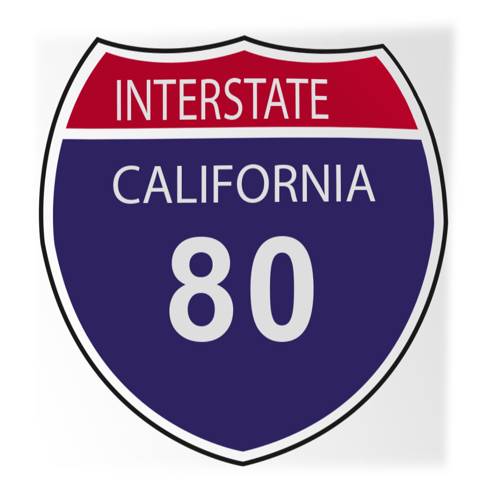Square Vinyl Stickers Interstate California 80 Traffic Traffic Safety ...