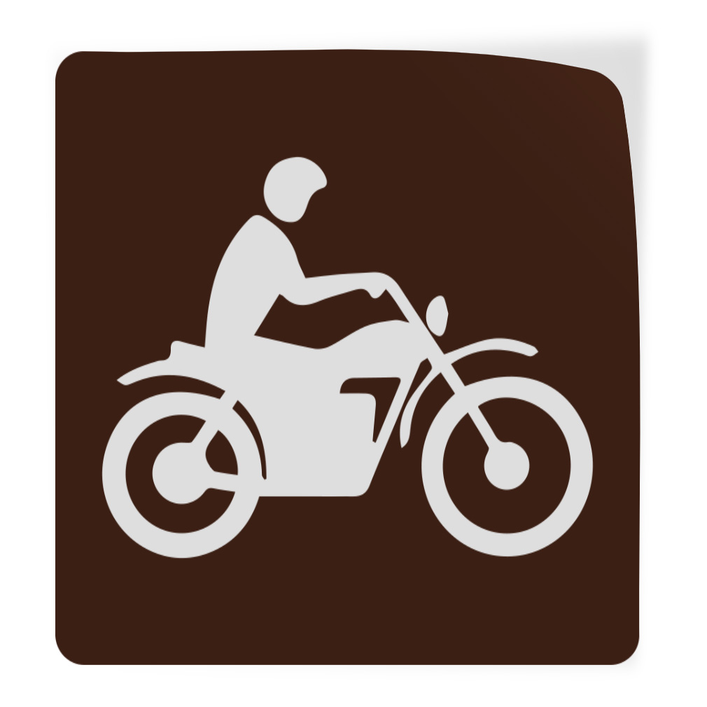 Square Vinyl Stickers Trail Bike Symbol Traffic Facility Safety Sign ...